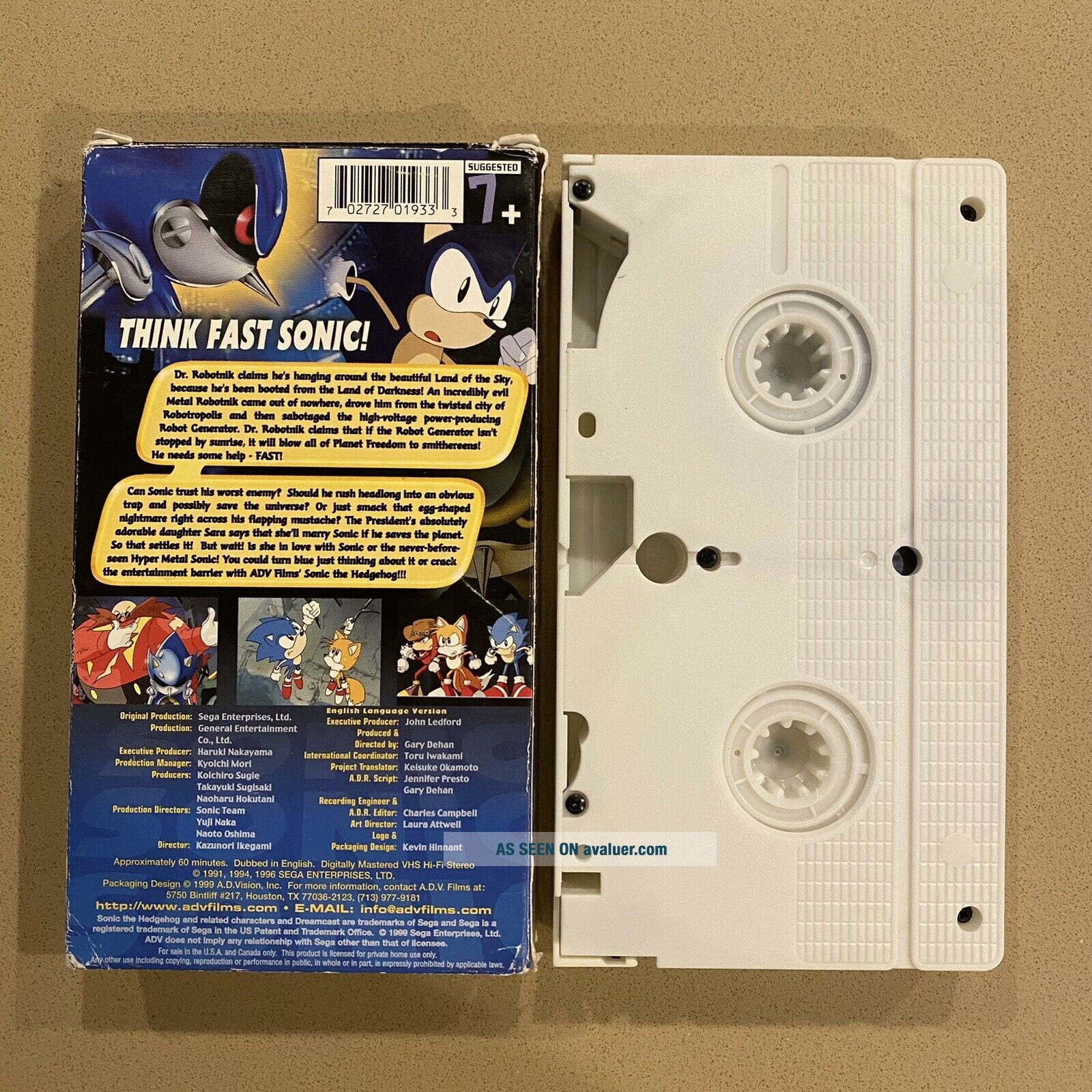 Sonic The Hedgehog: The Movie OVA 1996 VHS Rare White VHS Tape | #58540220