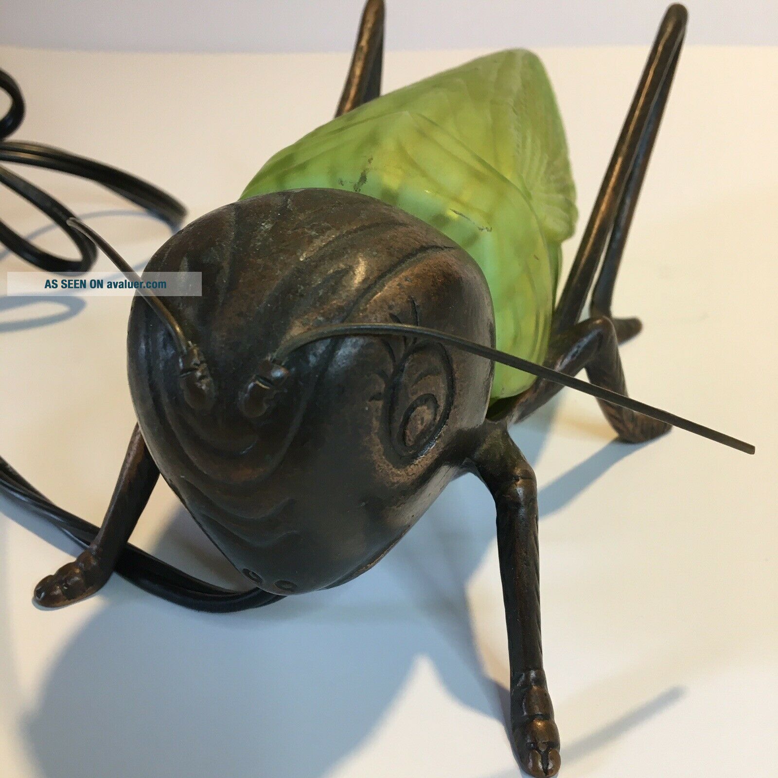 Rare Vintage Tin Chi 2001 Bronze Glass Grasshopper Collectible Light ...