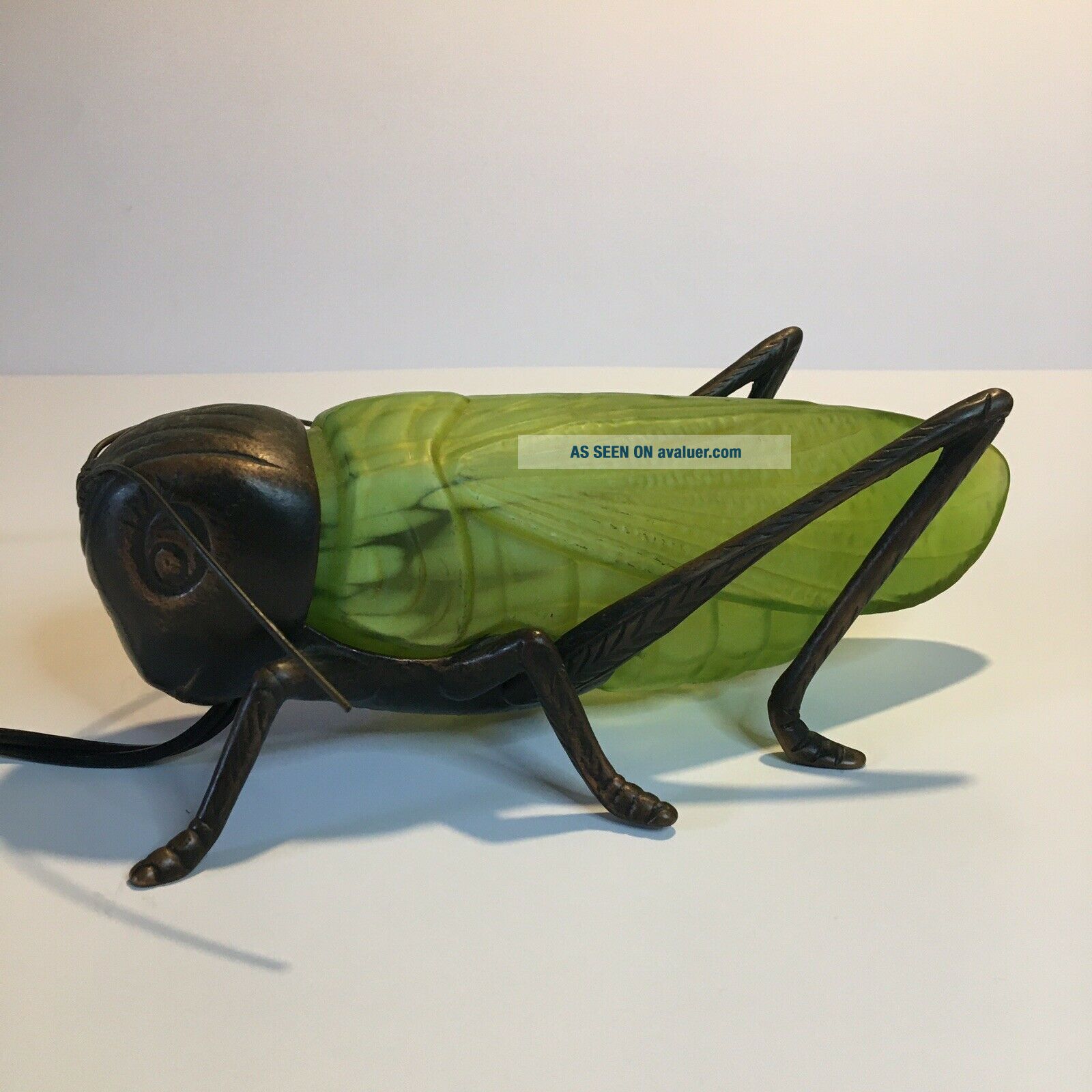 Rare Vintage Tin Chi 2001 Bronze Glass Grasshopper Collectible Light ...