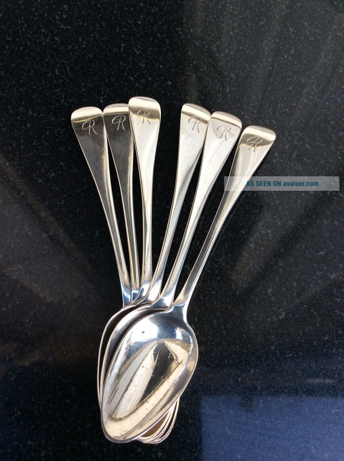 RARE SET 6 SCOTTISH PROVINCIAL SILVER DESSERT SPOONS William Jamieson ...