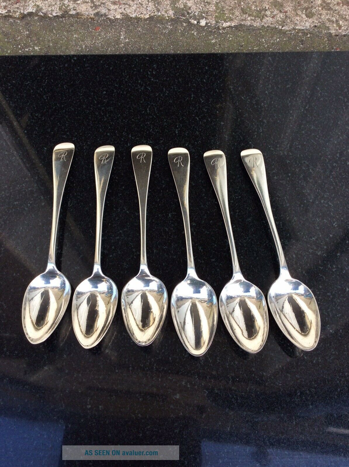 RARE SET 6 SCOTTISH PROVINCIAL SILVER DESSERT SPOONS William Jamieson ...