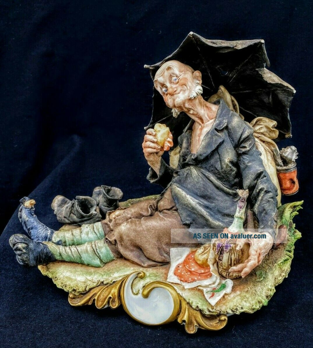 Vintage Signed Capodimonte RARE TRAMP AND GAMP Figurine By Giuseppe ...