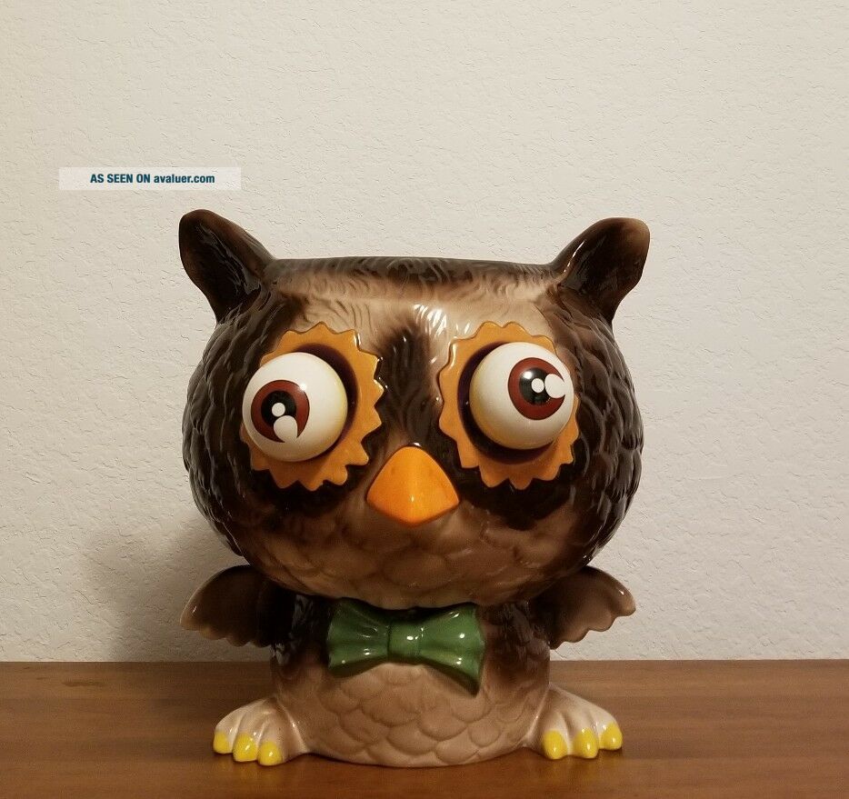 Rare And Vintage Ceramic Googly Eyed Owl Planter Cookie Jar Great Gifts ...