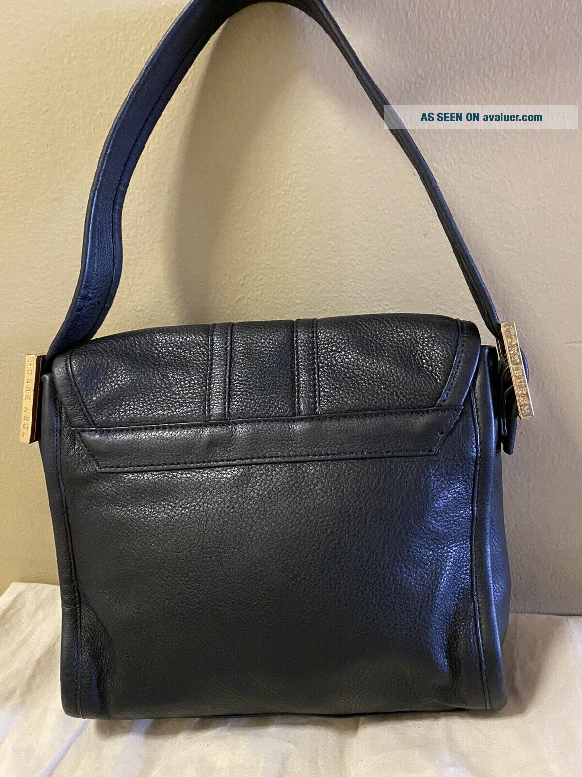 RARE VINTAGE TORY BURCH BLACK LEATHER SHOULDER BAG | #58668501