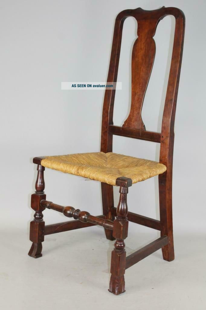 RARE 18TH C MA QA SPANISH FOOT SIDE CHAIR IN BOLD FEET AND FORM IN OLD ...