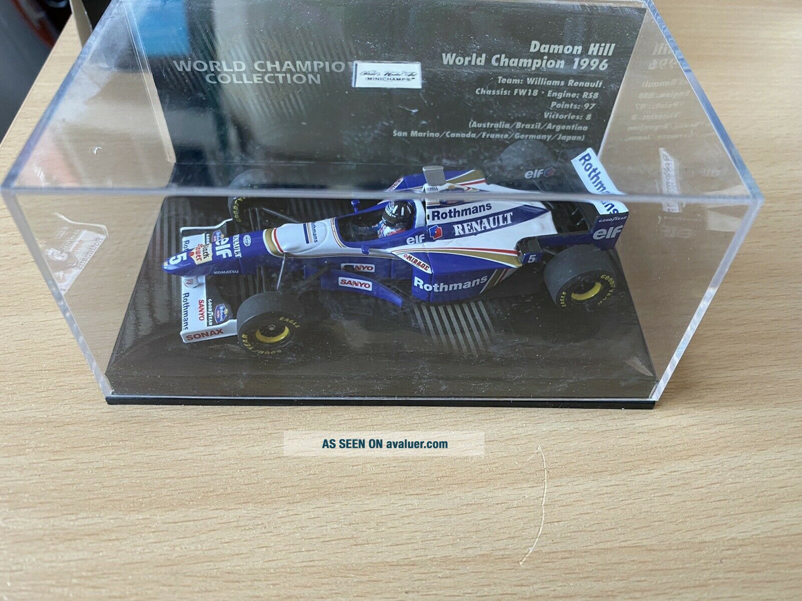 MINICHAMPS 1/43 DAMON HILL ROTHMANS WILLIAMS RENAULT FW18 WORLD ...