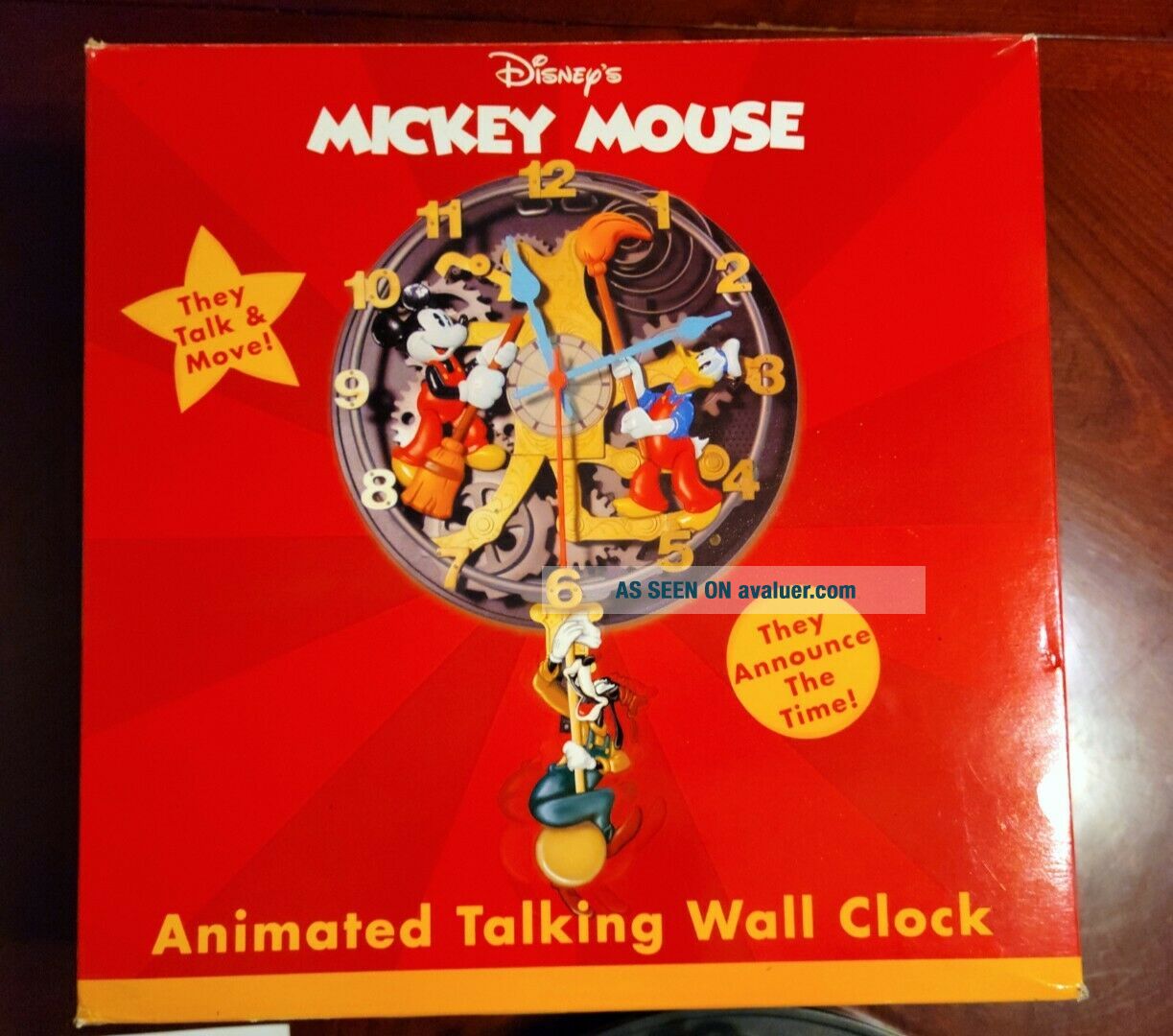Rare Disney Mickey Mouse Animated Talking Wall Clock Complete Partially ...